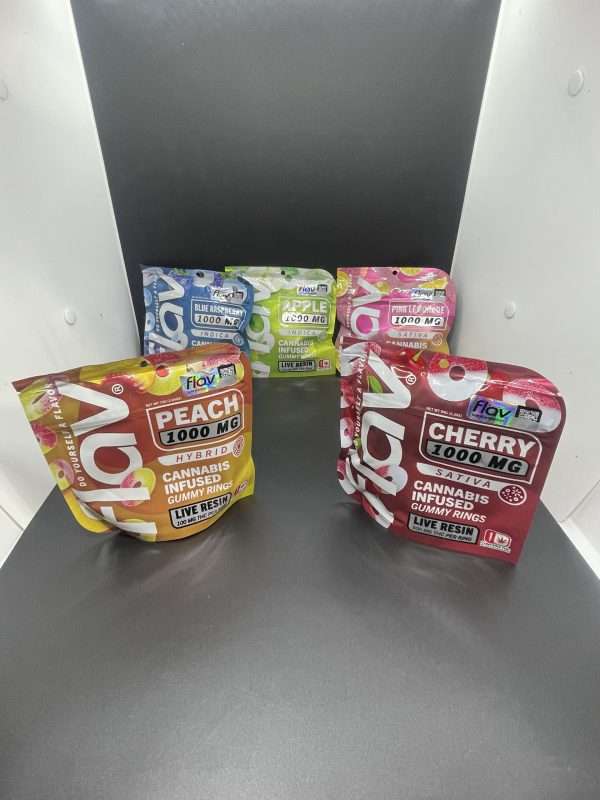 Flav 1000mg Live Resin Cannabis Infused Gummies Rings On Sale | Green ...